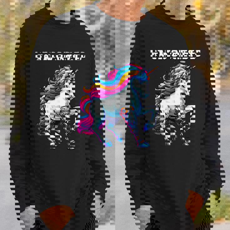 I Stand Corrected Amputee Bionic Prosthetic Leg Unicorn Sweatshirt ...