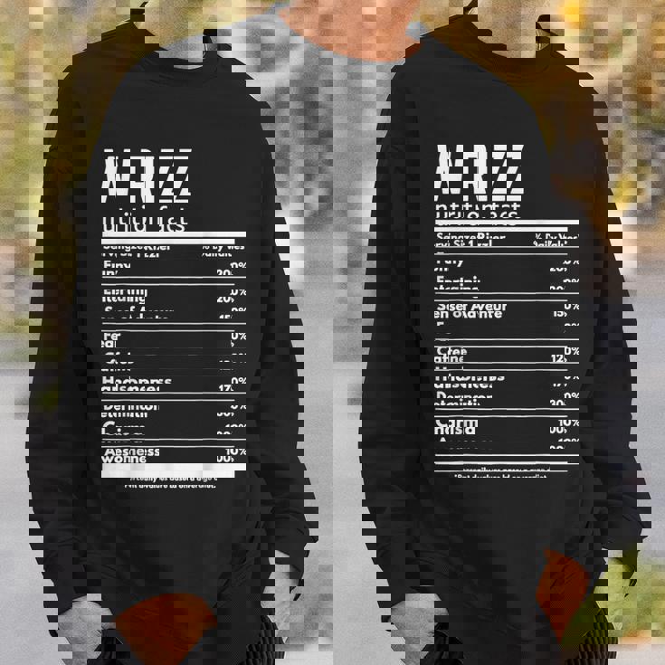 W Rizz Nutrition Facts Meme Rizzler Internet Memes Gen Z Men Sweatshirt ...