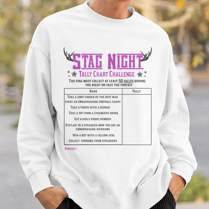 Stag Do Tally Chart Checklist Bachelor Party Dares Game Sweatshirt ...