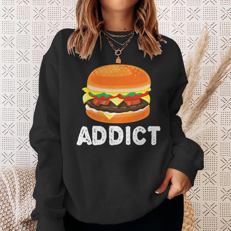 Bacon Cheeseburger Hamburger Addict Junk Fast Food Premium Sweatshirt ...