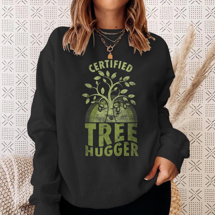 Certified Tree Hugger Environmentalist Tree Hugging Sweatshirt - Monsterry
