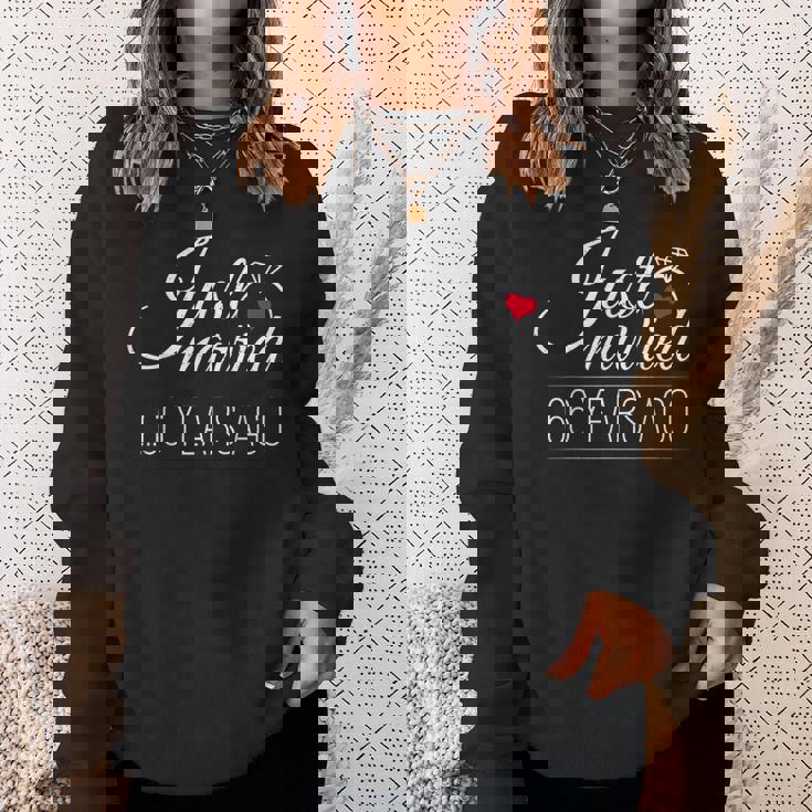 Just Married 66 Years Ago 66Th Wedding Anniversary Sweatshirt - Monsterry