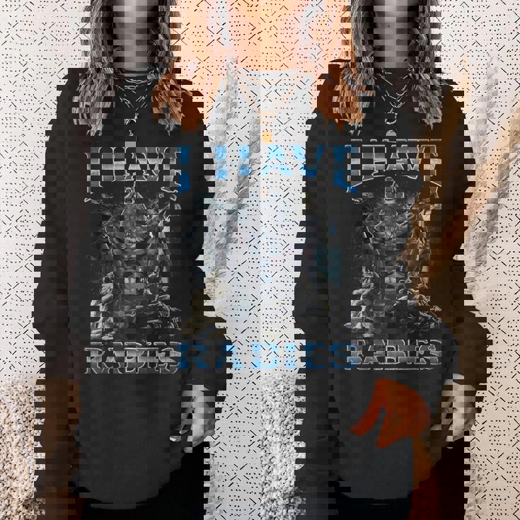 I Have Rabies Cringe Werewolf Wolf Meme Sweatshirt - Monsterry