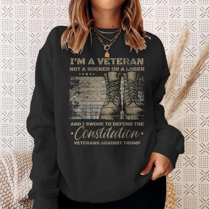 Retro Military Veterans Against Trump Protest Boycott 50501 Sweatshirt ...