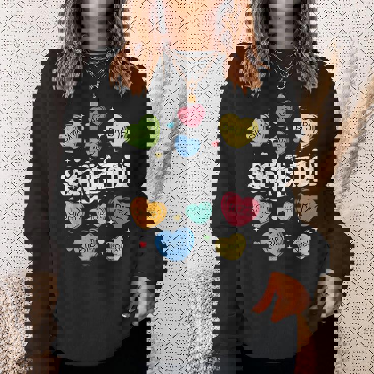 Skibidi Valentines Day Rizz Conversation Hearts Sigma Sweatshirt ...