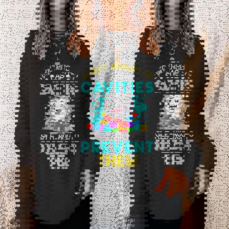 Sweet Lollypop Tooth Decay Cavity Dental Hygiene Dentist Sweatshirt - Monsterry