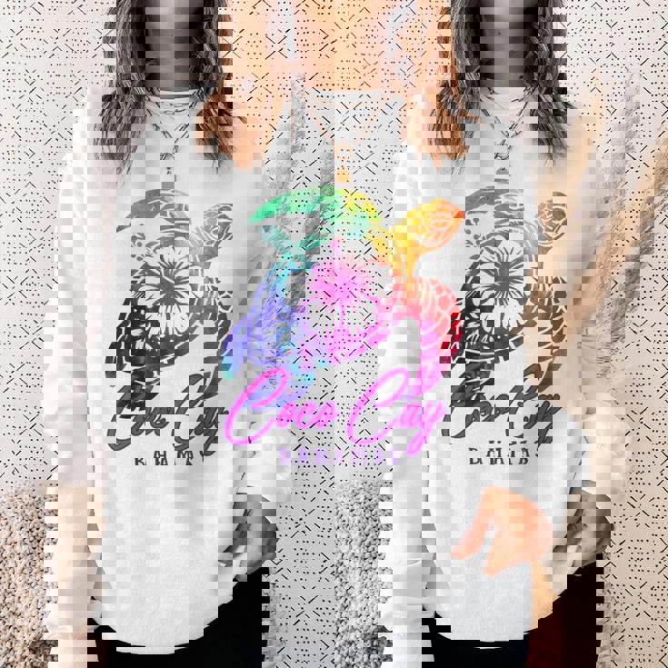 Coco Cay Tie Dye Sea Turtle Hibiscus Bahamas Vacation 2025 Sweatshirt - Monsterry