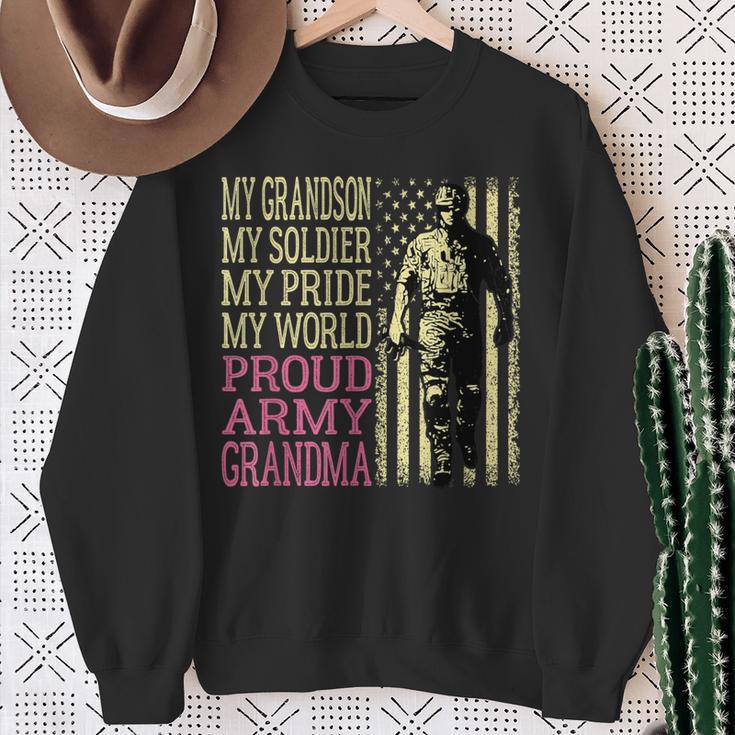 My Grandson My Soldier Hero Proud Army Grandma US Military Sweatshirt ...