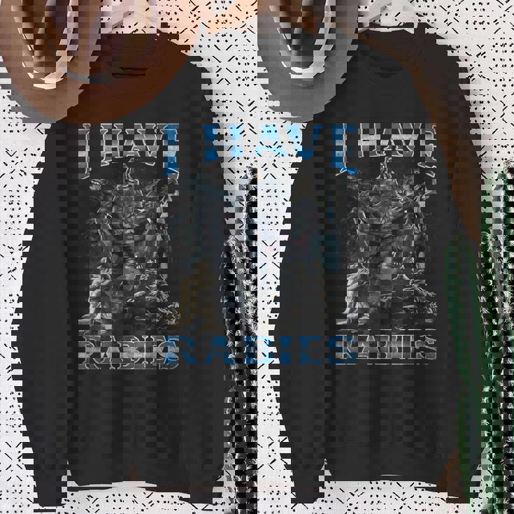 I Have Rabies Cringe Werewolf Wolf Meme Sweatshirt - Monsterry