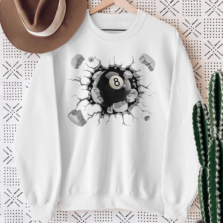 Eight Ball Chest Explosion 8 Ball Billiards Sweatshirt - Monsterry