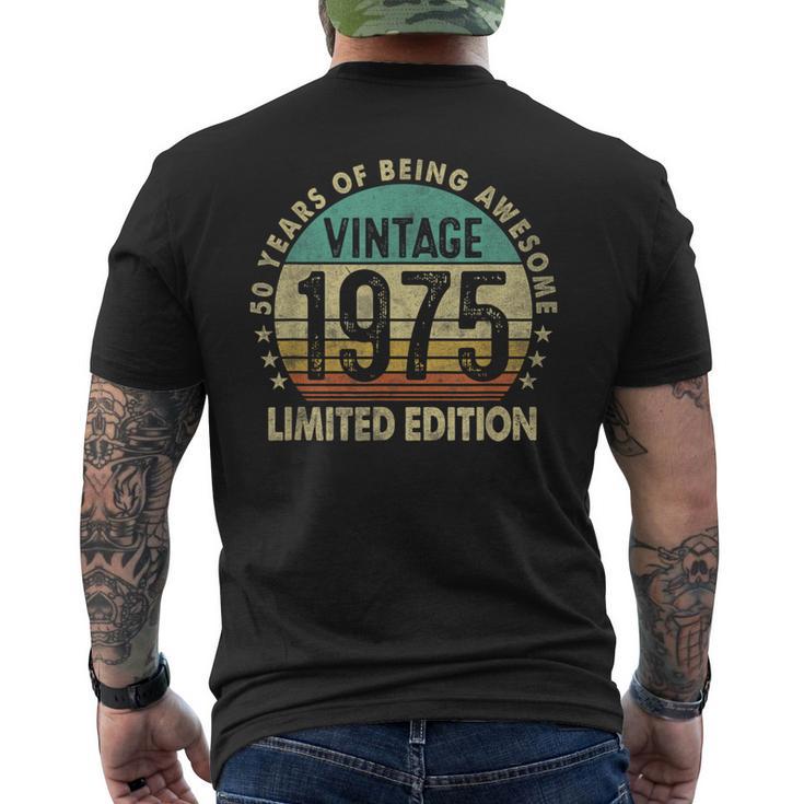 50 Years Old Vintage 1975 50Th Birthday Retro Men's T-shirt Back Print ...