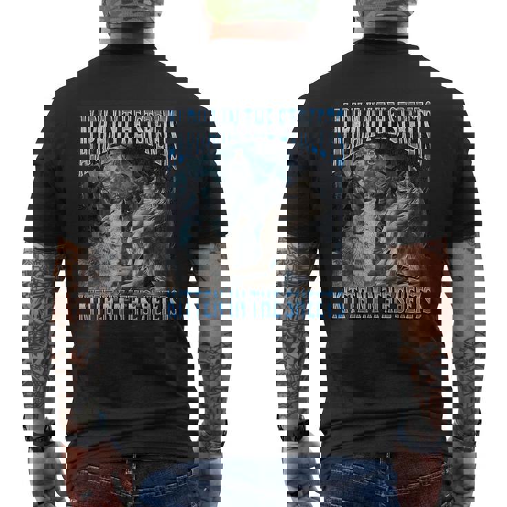 Alpha In The Streets Kitten Werewolf Wolf Meme Men's T-shirt Back Print ...