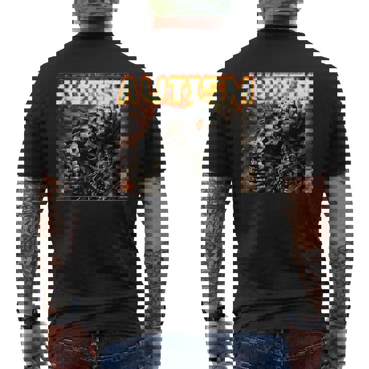 Autism Skeleton Meme Autism Skeleton GunsFire Bones Spooky Tank Top Men ...