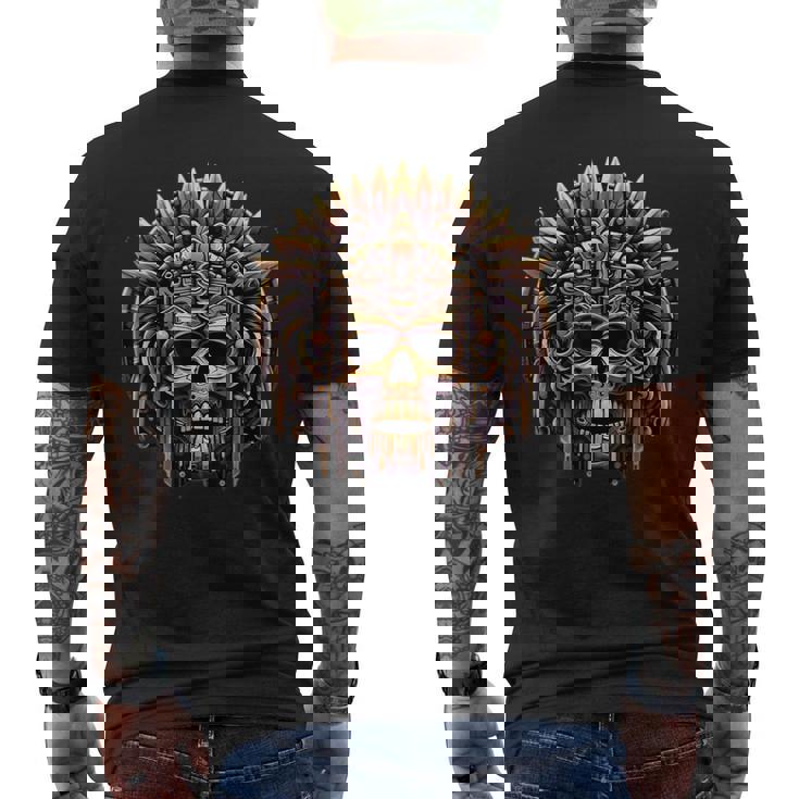 Aztec Skull Mask Mayan Warrior Mexican Ancient Civilization Men's Back ...