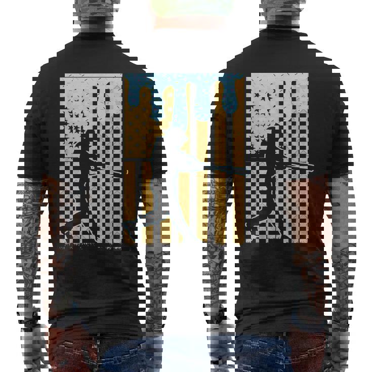 Baseball Drip Boys Dripping Ice Cream Baseball American Flag Men's T-shirt Back Print - Monsterry