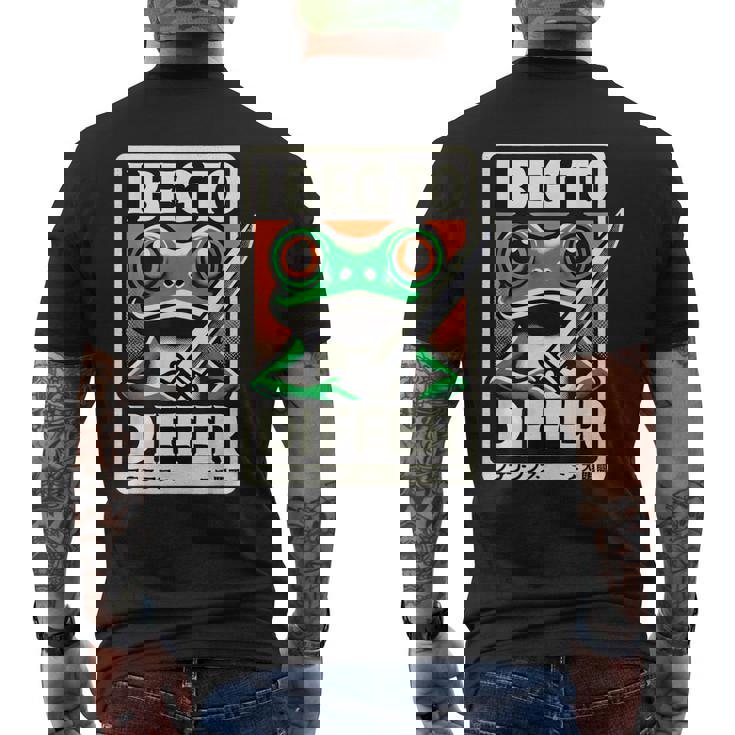 I Beg To Differ Frog Meme Men's Back Print T-Shirt - Monsterry