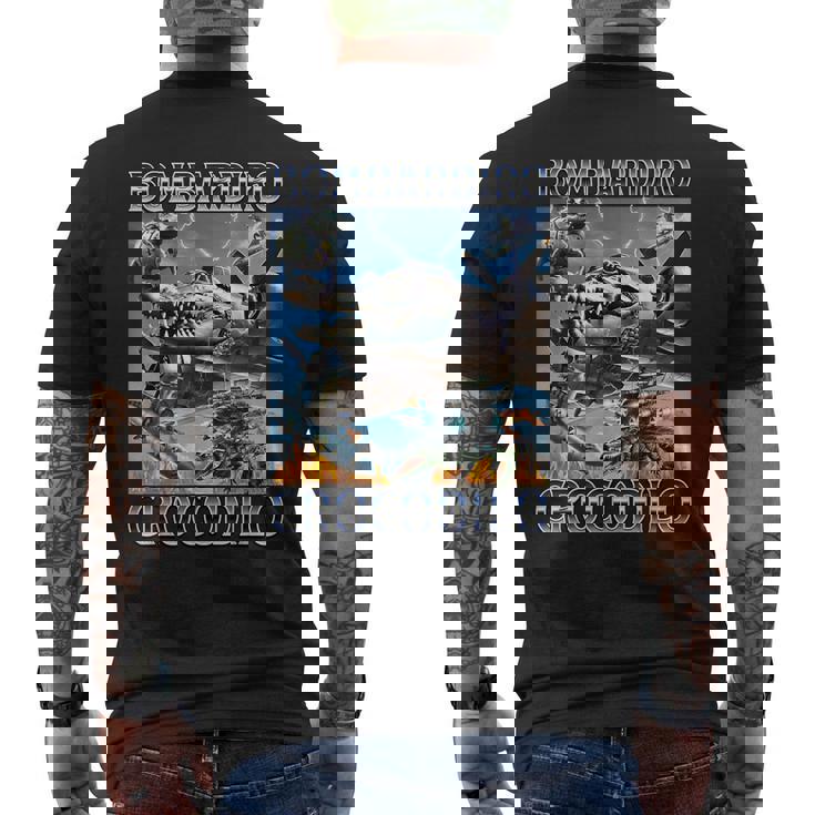 Bombardiro Crocodilo Italian Brainrot Meme Men's T-shirt Back Print ...