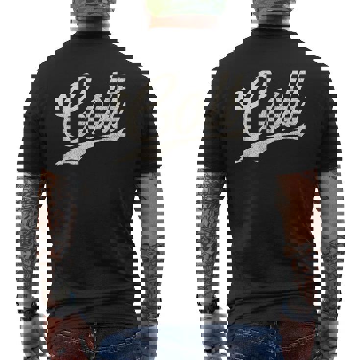 Colt Name Retro Vintage Colt Given Name Men's T-shirt Back Print | Mazezy