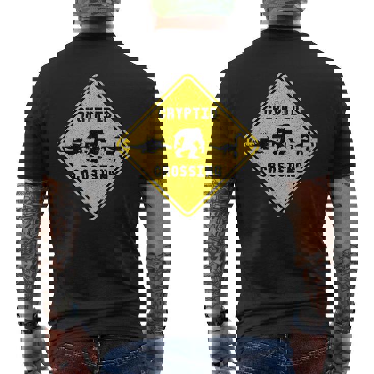 Cryptid Crossing Yield Road Sign Nessie Bigfoot Hodag Men's Back Print ...