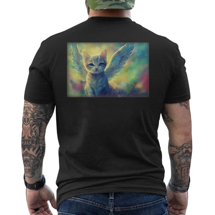Cute Angelic Cat Seraphim Cat God Winged Aura-Smile Heaven Men's Back ...