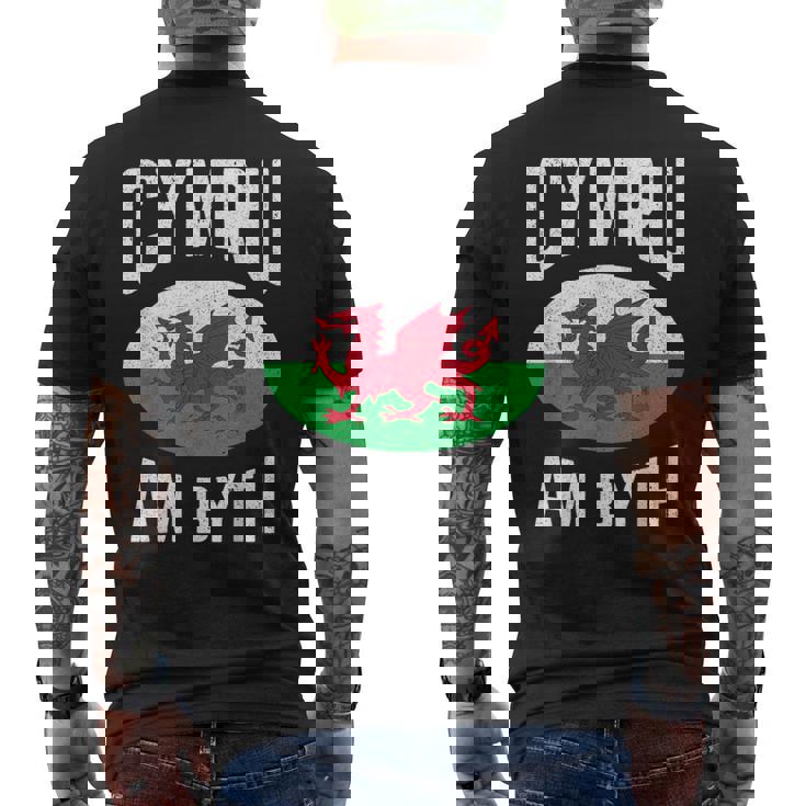 Cymru Am Byth Cymraeg Wales Flag Vintage Rugby Proud Welsh Men's Back ...