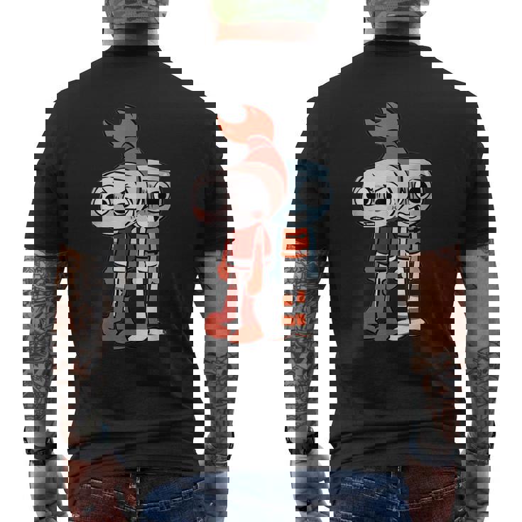 Dandy's World Shrimpo And Finn Men's T-shirt Back Print - Monsterry