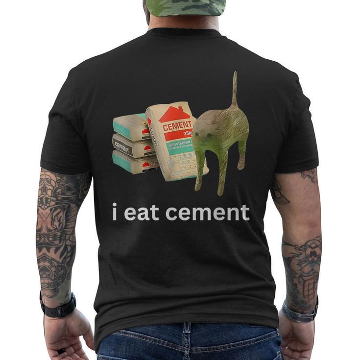 I Eat Cement Meme Cat Men's T-shirt Back Print | Mazezy