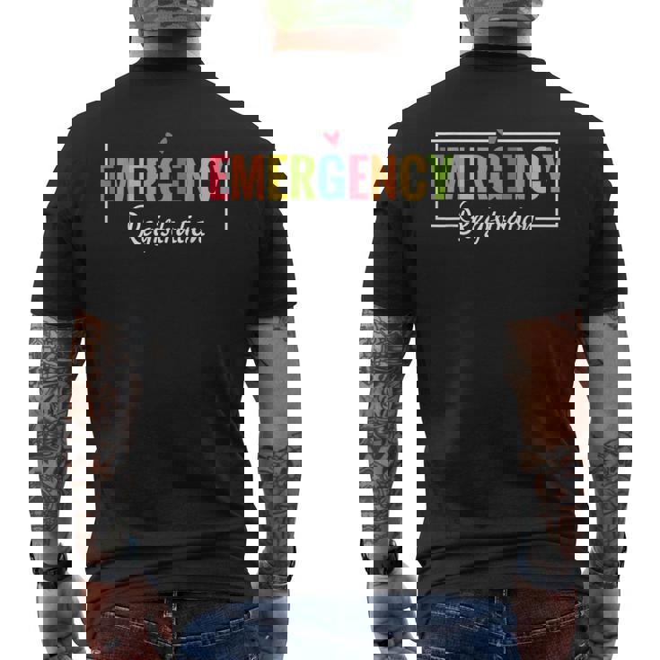 Emergency Registration Room Patient ER Nurse Register Men's Back Print ...