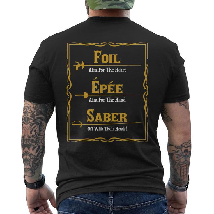 Epee Saber Fencing Fencer Swordsman Dueler Swordster Men's Back Print T ...