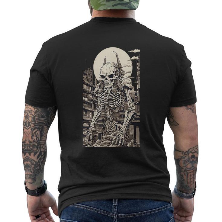 Giant Yokai Skeleton Aesthetic Edo Japan Ukiyo-E Art Men's Back Print T ...