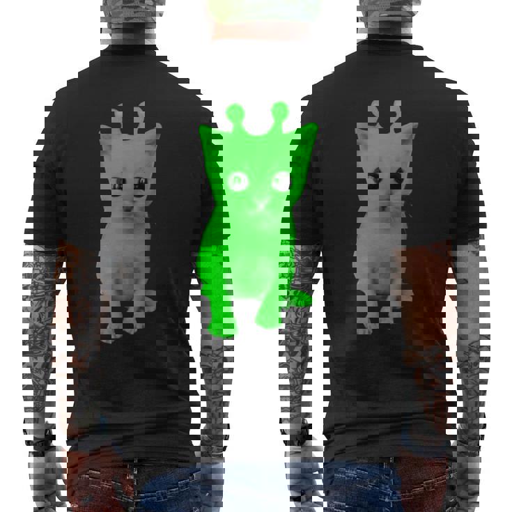 Gnarp Cat Silly Alien Cat Meme Brainrot Meme Funny Silly Cat Men's Back Print T-Shirt - Monsterry