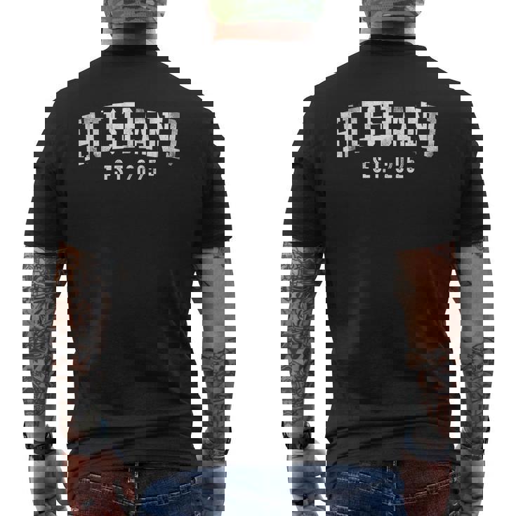 Husband Est 2025 Just Married Honeymoon Classic Bold Font Men's T-shirt ...