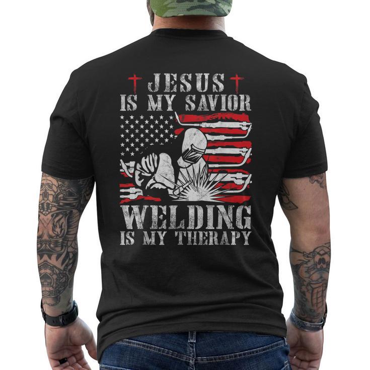 Jesus Is My Savior Welding Christian Weld American Flag Men's Back ...