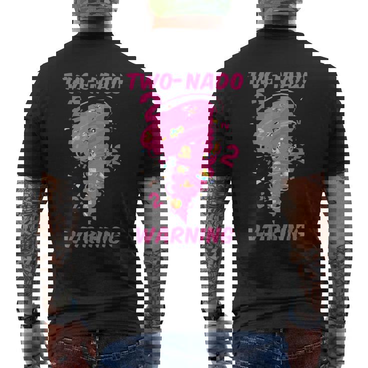 Kids Two-Nado Warning 2nd Birthday Pink Tornado Birthday Men's Back ...