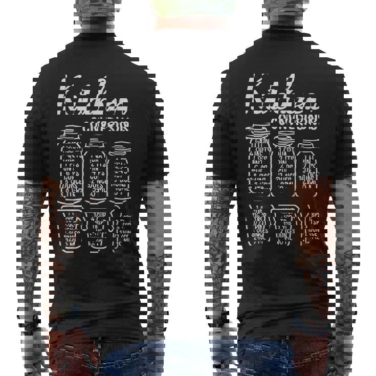 Kitchen Conversion Chart Volume Cooking Men's Back Print T-Shirt ...