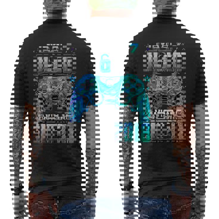 Level 7 Unlocked Awesome Since 2018 7Th Birthday Gaming Men's T-shirt ...