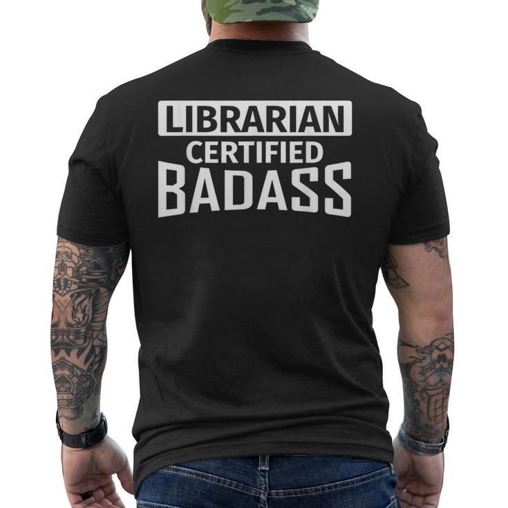 Librarian Certified Badass Library Staff Men's Back Print T-Shirt ...