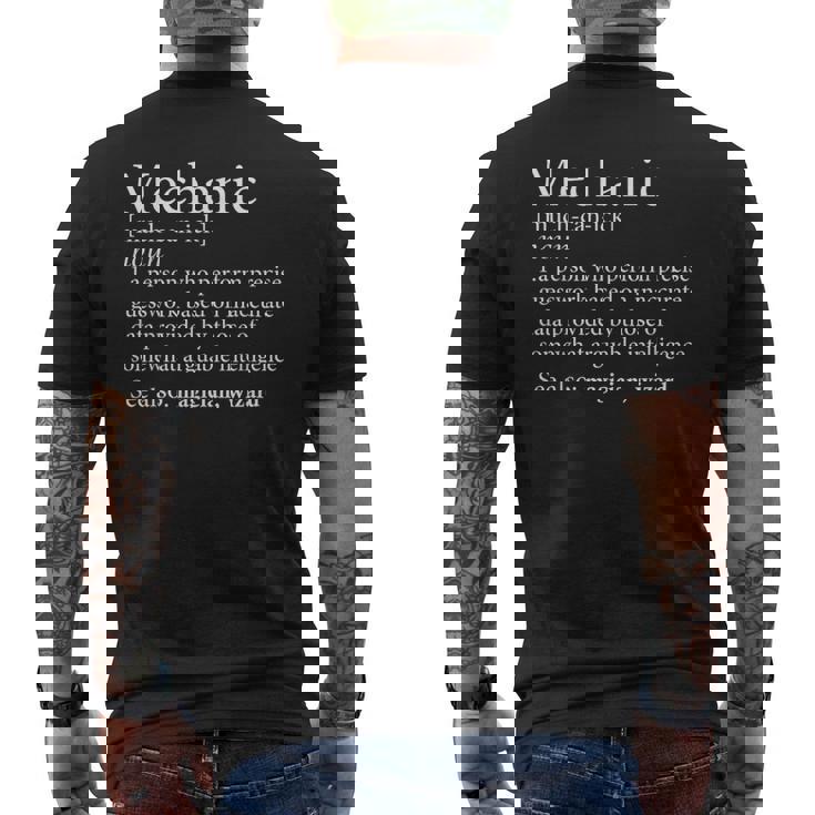 Mechanic Graphic Meaning Mechanic Noun Definition Men's Back Print T ...