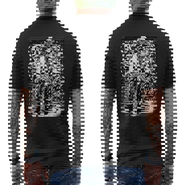 Mexican Gangster Cool Cholo Chicano Skeleton Con Safos Men's T-shirt ...