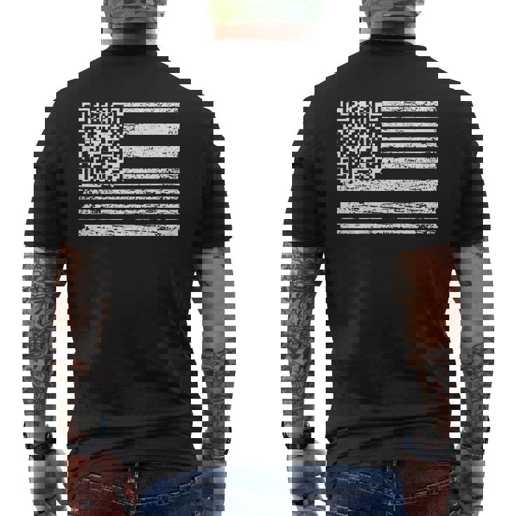 Qr Scan Me President Dancing Code Usa Flag Men's Back Print T-Shirt ...