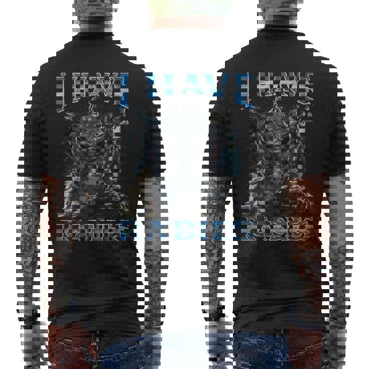 I Have Rabies Cringe Werewolf Wolf Meme Men's T-shirt Back Print ...