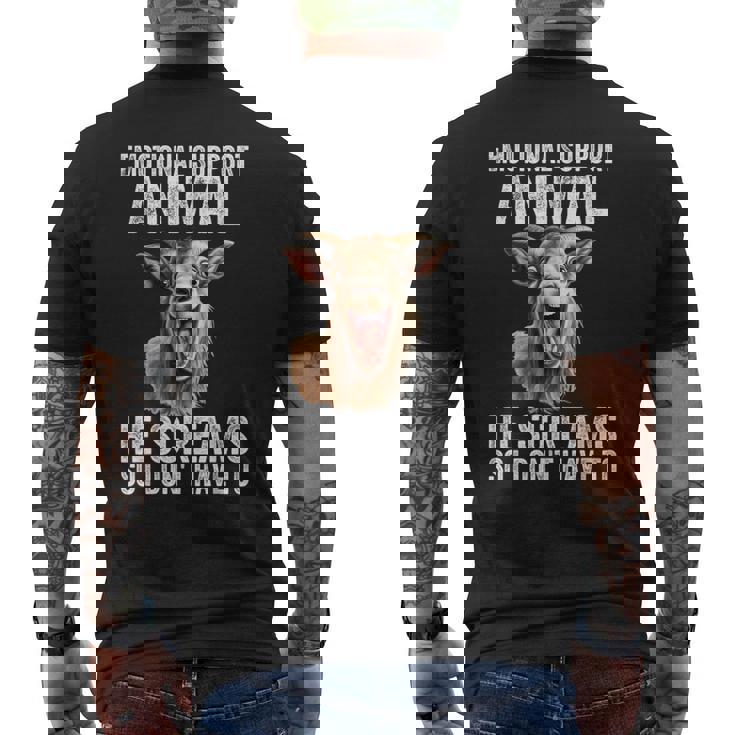 Screaming Goat Emotional Support Animal Goat Owner Raiser Men's Back ...