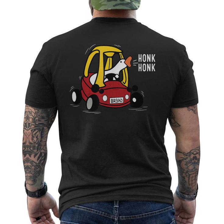 Silly Goose Driving Nostalgic Toy Car Honk Honk Meme Men's T-shirt Back ...