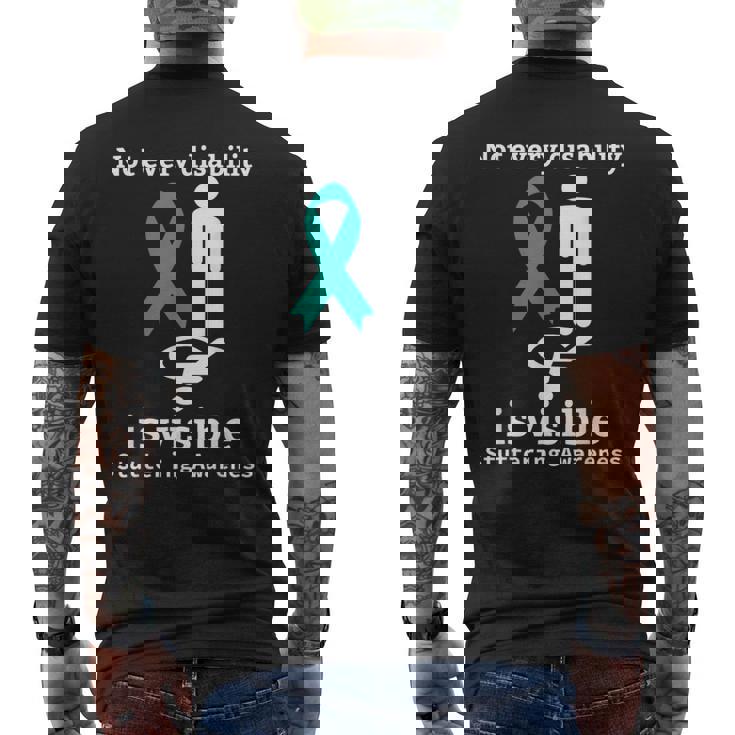 Stuttering Awareness Teal Ribbon Support Stutter Men's Back Print T ...