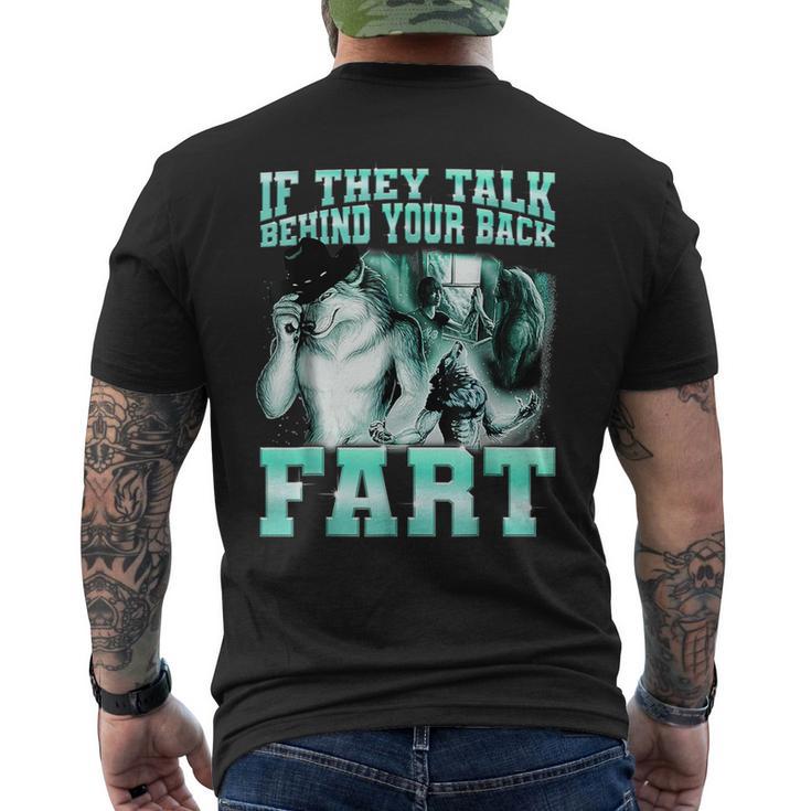 If They Talk Behind Your Back Fart Alpha Wolf Meme Men's Back Print T ...