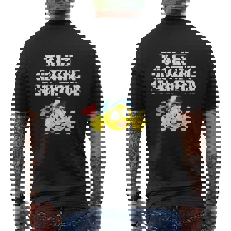 Toilet Clogging Champion Meme Men's T-shirt Back Print - Monsterry