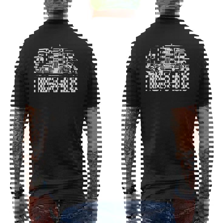 Trucker Truck-O-Holic 18 Wheeler Freighter Truck Driver Men's Back ...