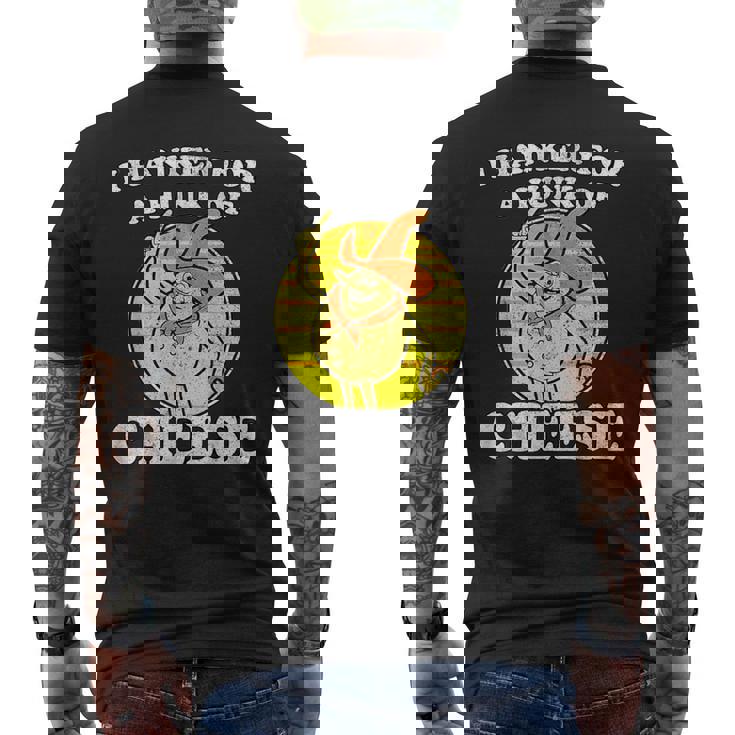 Vintage Meme Retro I Hanker For A Hunk O Cheese Men's T-shirt Back ...