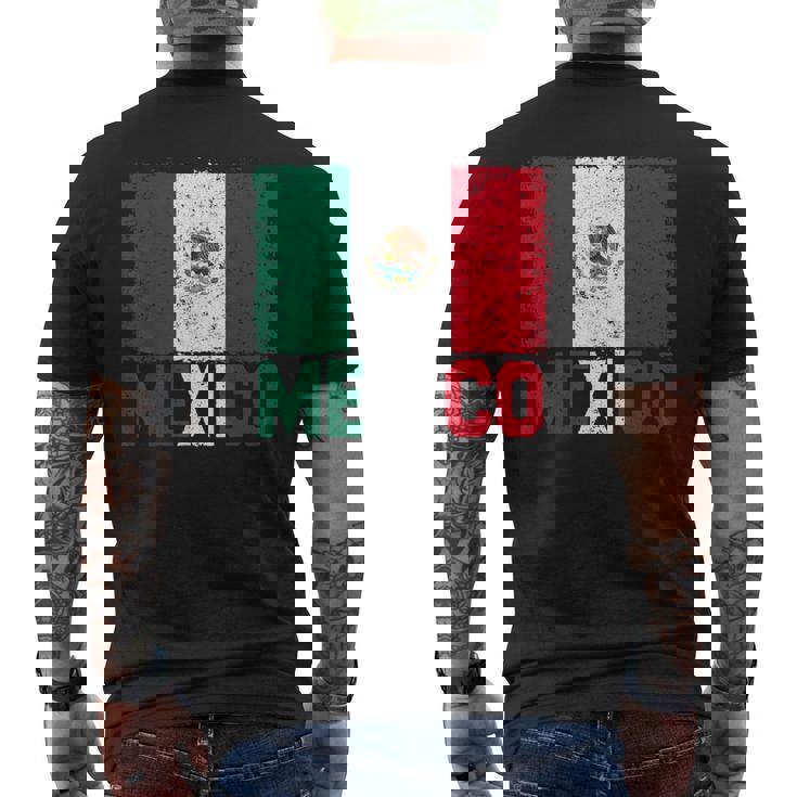 Vintage Mexico Mexican Flag Pride Graphic Men's T-shirt Back Print - Monsterry