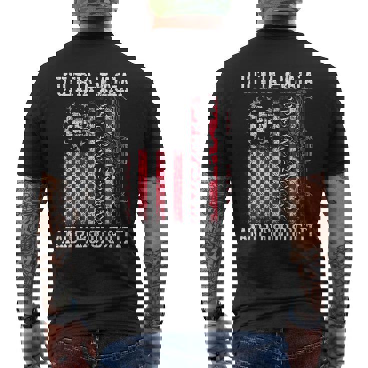 Vintage Ultra Maga Mega King American Flag Proud Ultra Maga Men's Back ...